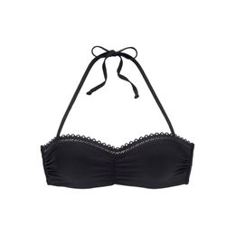 s.Oliver Damen s.Oliver B&uuml;gel-Bandeau-Bikini-Top &raquo;Aiko&laquo; mit H&auml;keloptik schwarz 32, Cup A