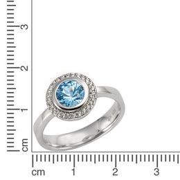 Celesta Damen Celesta Fingerring &raquo;925/- Sterling Silber Zirkonia & sy. Blautopas&laquo; silber
