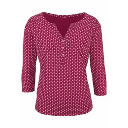 Lascana Damen Lascana Blusenshirt &raquo;mit Knopfleiste&laquo; aus pflegeleichter Qualit&auml;t mit Viskose lila 36/38