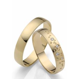 Firetti Unisex Trauring &raquo;Schmuck Geschenk Gold 375 Hochzeit Ehering "LIEBE" Sterne&laquo; Made in Germany, wahlweise mit oder ohne Brillanten gold