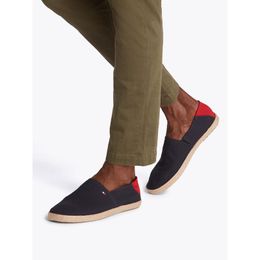 Tommy Hilfiger Slipper »HILFIGER ESPADRILLE CORE TEXTILE«, Schlupfschuh, Espadrilles, Sommerschuh, Kontrastbesatz an der Ferse dunkelblau-rot 42 42...