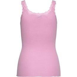rosemunde Damen rosemunde Spitzentop &raquo;Babette Silk Top&laquo; umgedrehter Vintage-Spitzenbesatz, feminin, bequem, Seidenmix pink XL