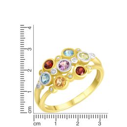Firetti Damen Fingerring &raquo;Schmuck Geschenk Silber 925 Silberring Multi&laquo; Amethyst, Blautopas (beh), Citrin, Granat, Peridot, Zirkonia (synth.) bunt