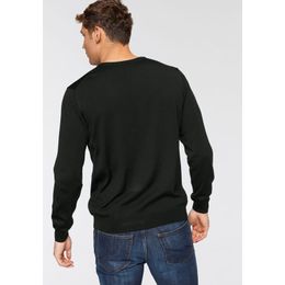 OLYMP Herren OLYMP V-Ausschnitt-Pullover &raquo;OLYMP Strick Casual&laquo; klassischer Strickpullover schwarz XXL