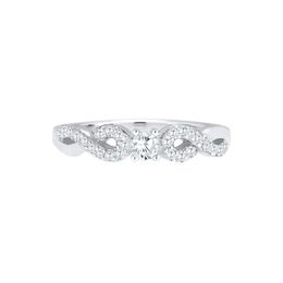 Elli Damen Fingerring &raquo;Infinity Zirkonia 925 Sterling Silber&laquo; wei&szlig;