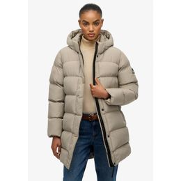 Superdry Damen Steppjacke &raquo;HOODED SPORTS PUFFER MID JKT&laquo; mit Kapuze beige M
