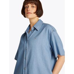 Tommy Jeans Curve Damen Hemdblusenkleid &raquo;SS SHIRT DRESS EXT&laquo; in Gro&szlig;en Gr&ouml;&szlig;en blau XL (42), N-Gr