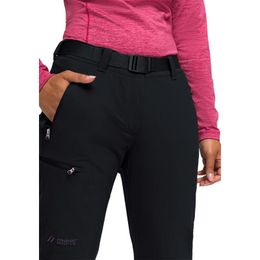 Maier Sports Damen Funktionshose &raquo;Rechberg&laquo; Damen Outdoorhose gef&uuml;ttert, Wanderhose mit 4 RV-Taschen, Regular Fit schwarz 22, Kurzgr&ouml;&szlig;en