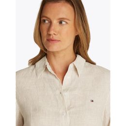Tommy Hilfiger Damen Hemdbluse &raquo;ESS LINEN RELAXED SHIRT&laquo; mit Logostickerei,k&uuml;hlendes Premium Leinen beige 34