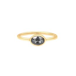 Elli Damen Verlobungsring &raquo;Oval Glas Kristalle Grau 925 Sterling Silber&laquo; gold