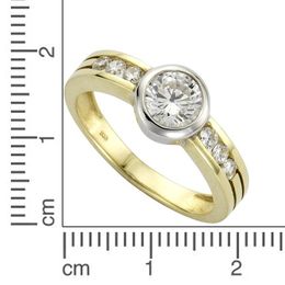 Celesta Damen Celesta Fingerring &raquo;375/- Gelbgold 2farbig Zirkonia&laquo; gelb