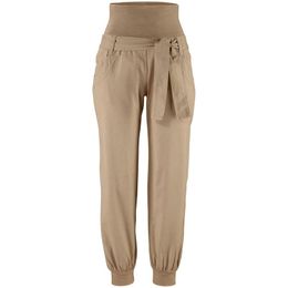 Buffalo Damen Strandhose aus Leinen-Mix, Leinenhose, Sommerhose, Strandmode grau 36, N-Gr