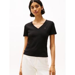 Tommy Hilfiger T-Shirt »SLIM CODY V-NK SS mit V-Ausschnitt und Streifen«, Baumwolle, slim fit Black XXXL(46) XXXL(46) Basic T-Shirt von Tommy Hilfiger