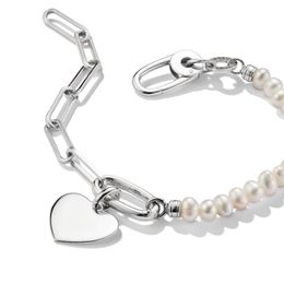 Thomas Sabo Damen Thomas Sabo Charm-Armband &raquo;Charm Club Connect: Perlen und Paperclip mit einem Connect Link&laquo; mit S&uuml;&szlig;wasserzuchtperle bunt