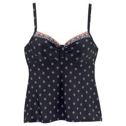 Lascana Damen Lascana B&uuml;gel-Tankini-Top &raquo;Kimer&laquo; mit modernem Print schwarz 38, Cup E