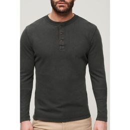 Superdry Herren Langarmshirt &raquo;WAFFLE LONG SLEEVE HENLEY TOP&laquo; schwarz L
