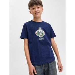 Jack & Jones Jack & Jones Junior Jungen T-Shirt &raquo;JORSKULL NATURE TEE SS CREW NECK SN JNR&laquo; blau 140