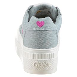 Buffalo Damen Plateausneaker &raquo;PAIRED HEART&laquo; , Schn&uuml;rschuh, Halbschuh, Freizeitschuh mit Herz-Stickerei blau 41