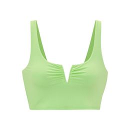 Venice Beach Damen Crop-Bikini-Top &raquo;Lucky&laquo; mit V-B&uuml;gel Detail vorne gr&uuml;n 34, Cup A/B