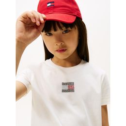 Tommy Hilfiger M&auml;dchen T-Shirt &raquo;RHINE STONE FLAG TEE S/S&laquo; Kinder bis 16 Jahre beige 5 (110)