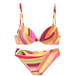 Bruno Banani Damen Push-Up-Bikini mit edlem Zierring orange 42, Cup B
