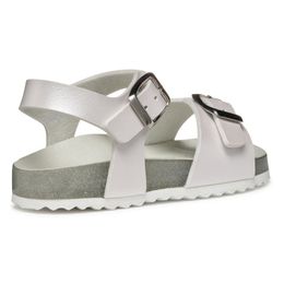 Geox M&auml;dchen Sandale &raquo;J ADRIEL GIRL&laquo; , Konfirmationsschuh, Kommunionschuh, Klettschuh mit dezentem Schimmer silber 24