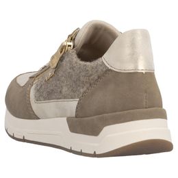 Rieker Damen Sneaker , Freizeitschuh, Schn&uuml;rschuh, Halbschuh mit modischen Akzenten beige 43
