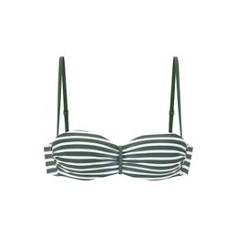Venice Beach Damen Bandeau-Bikini-Top &raquo;Summer&laquo; Im Streifendesign gr&uuml;n 38, Cup E