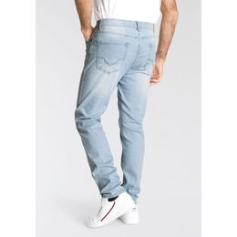 H.I.S. H.I.S Herren Slim-fit-Jeans &raquo;FLUSH&laquo; schmale Beinform, mit Used-Effekten, niedrige Leibh&ouml;he blau 42, L&auml;nge 36