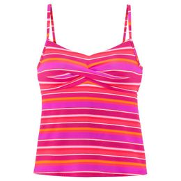 s.Oliver Damen s.Oliver B&uuml;gel-Tankini-Top &raquo;Fun&laquo; im trendigen Streifen-Design pink 38, Cup D