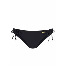 Lascana Damen Lascana Bikini-Hose &raquo;Italy&laquo; mit seitlichen Bindeb&auml;ndern schwarz 32, N-Gr