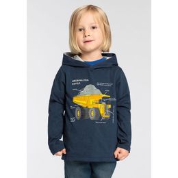 Kidsworld Jungen Kidsworld Langarmshirt &raquo;LKW KIPPER&laquo; Langarm, Basic-Passform, mit modischem Druck, Rundhalsausschnitt blau 104/110