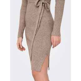 Only Damen Only Strickkleid &raquo;ONLVENLO L/S RIB WRAP DRESS RP KNT&laquo; beige XL, N-Gr