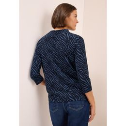 Cecil Damen 3/4-Arm-Shirt mit Minimal Animal-Print blau M (40)