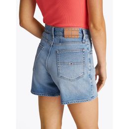 Tommy Jeans Damen Shorts &raquo;MOM SHORT BI0112&laquo; mit Logo-Badge, in blauer Waschung blau 29, N-Gr