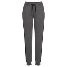 Bench. Loungewear Damen Sweathose mit Seitenstreifen und schmalem Bein, Loungeanzug schwarz 32/34, N-Gr