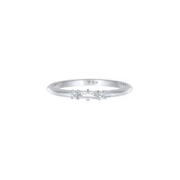 Elli DIAMONDS Damen Elli DIAMONDS Fingerring &raquo;Verlobungsring Diamant (0.03 ct.) Rechteck 925 Silber&laquo; silber
