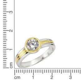 Celesta Damen Celesta Fingerring &raquo;925 Sterling Silber zweifarbig Zirkonia&laquo; bunt