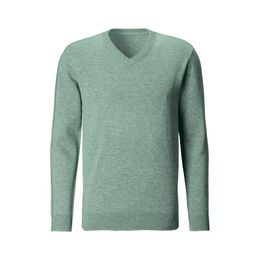 H.I.S. H.I.S Herren Strickpullover mit V-Ausschnitt, Pullover aus Feinstrick, Baumwollmischung gr&uuml;n S (44/46)