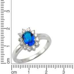 Firetti Damen Silberring &raquo;Schmuck Geschenk Silber 925 Fingerring Damenring Entourage&laquo; mit Kristallstein (synth.), Zirkonia (synth.) blau