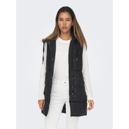 Only Steppweste &raquo;ONLASTA &ndash; Lange Steppweste mit Kapuze f&uuml;r kalte Tage&laquo; regular fit, modisch, Web, Polyester, Kapuze Black L L Lange Steppweste von...