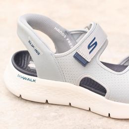 Skechers Sandale »GO WALK FLEX SANDAL-EASY ENTRY«, Slipper, Freizeitschuh mit Slip-ins Funktion grau-navy 44 44 Bequeme Sandale mit praktischen...