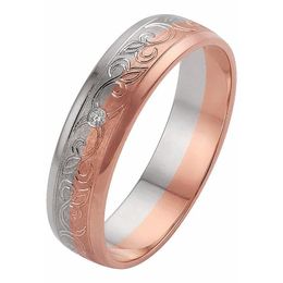 Firetti Unisex Trauring &raquo;Schmuck Geschenk Gold 375 Hochzeit Ehering "LIEBE" Ranke&laquo; Made in Germany, wahlweise mit oder ohne Brillant rosa