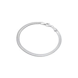 Kuzzoi Herren Armband &raquo;Flach Elegant Schlangenkette Fischgr&auml;te 925 Silber&laquo; silber