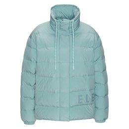 ELBSAND Damen Steppjacke mit gro&szlig;em seitlichen Logo-Print M/38