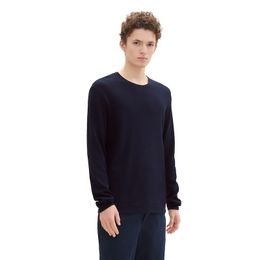 Tom Tailor Denim Rundhalspullover mit Struktur sky captain blue M M Strukturpullover von Tom Tailor Denim