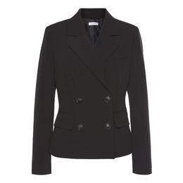 Lascana Damen Lascana mit doppelreihigem Knopfverschluss, Damenblazer, sportlich-elegant schwarz 34