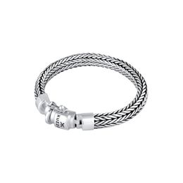 Kuzzoi Herren Armband &raquo;Herren Kastenverschluss Zopfglieder 925er Silber&laquo; silber
