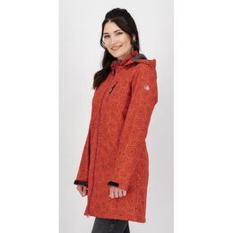 DEPROC Active Damen DEPROC Active Softshelljacke &raquo;SHELBY LONG&laquo; leichter Softshell Kurzmantel mit abnehmbarer Kapuze rot 48 (XL)