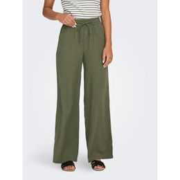 Jacqueline de Yong Jdy Damen JDY &raquo;JDYSAY LINEN HW WIDE PANT WVN NOOS&laquo; Sommerhose mit Leinen gr&uuml;n M (38), L&auml;nge 32
